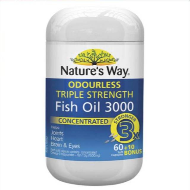 Jual Natures Way Triple Strength Odourless Fish Oil 3000 isi 70 soft ...
