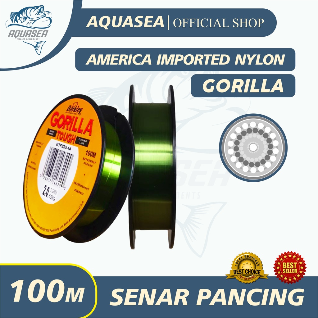 Jual AQUASEA Tali Pancing Berkley Gorilla Hijau Lumut Senar Pancing ...