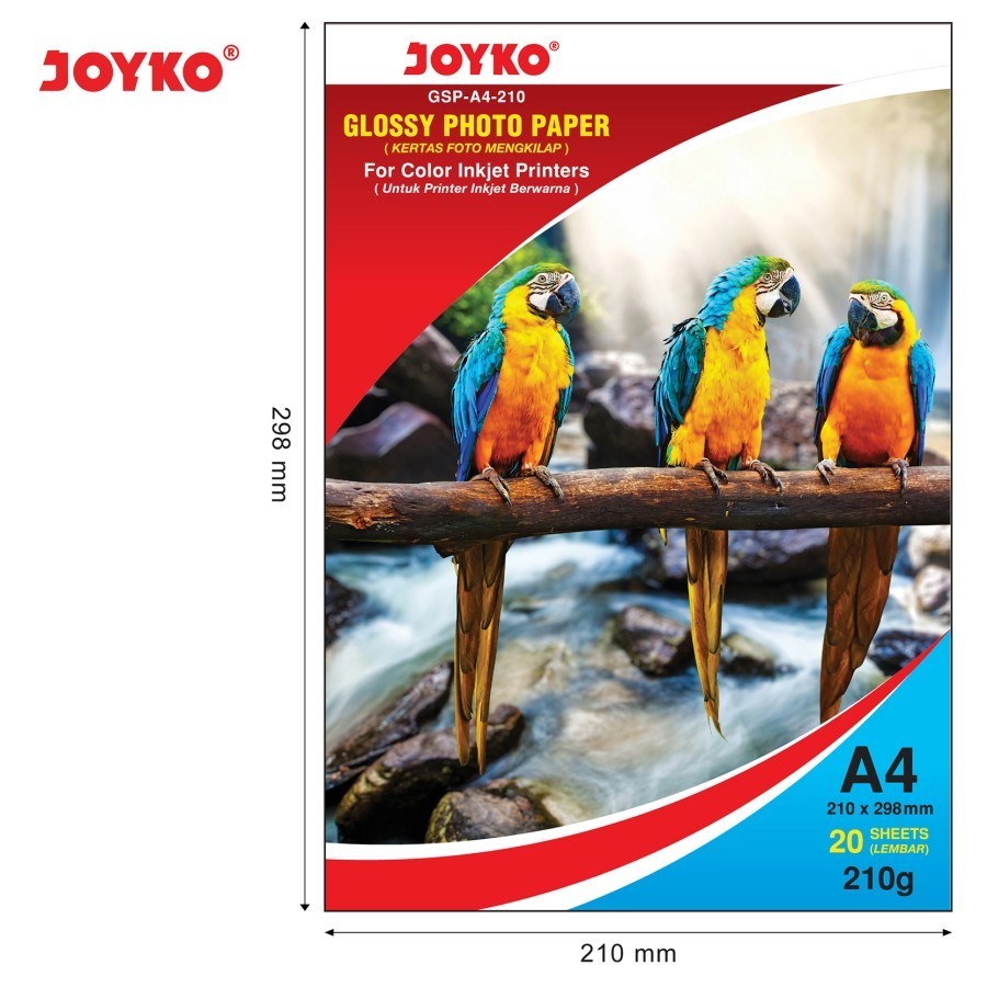 Jual Kertas Photo/Glossy Photo Paper JOYKO Kertas Foto Mengkilap GSP-A4 ...