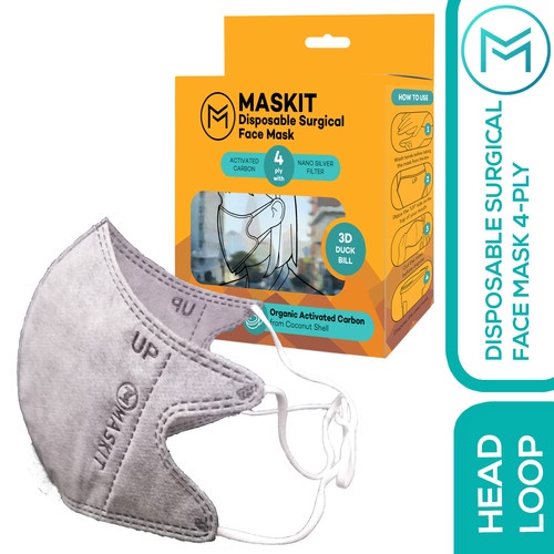 Jual Masker Duckbill Maskit 4 Ply Kemenkes Hijab Head Loop | Shopee ...