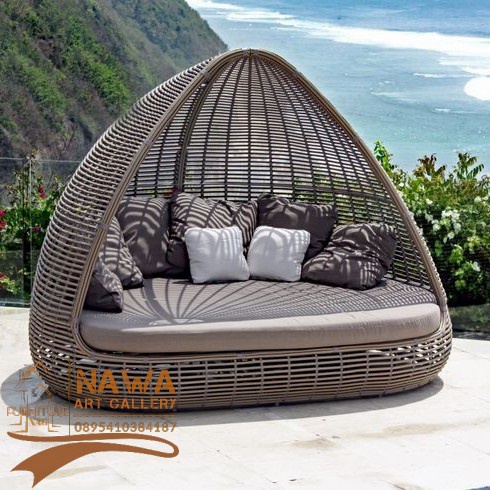 Jual Bangku santai rotan bed rotan terbaru full busa tebal | Shopee ...