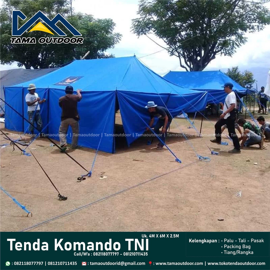 Jual Tenda Komando Perkemahan Camping Darurat Pengungsi Uk. 4M x 6M ...
