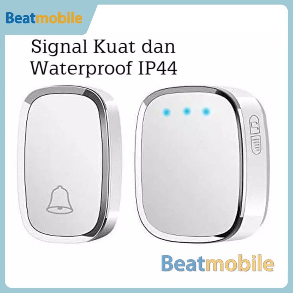Jual Bell Rumah Wireless Door Bell Waterproof Pintu 1 Receiver 300m ...