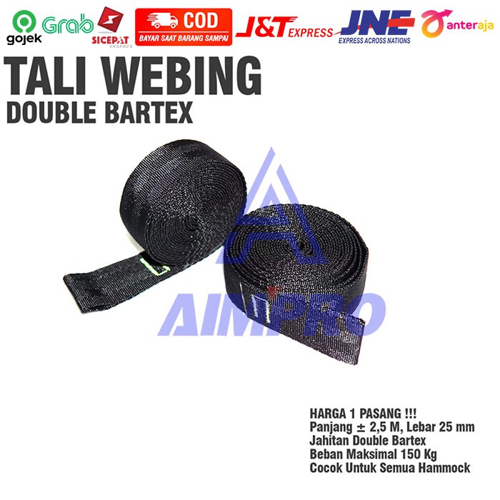 Jual Tali Webbing Bartex PANJANG 2,5 METER untuk Hammock - Webing Hamock - Pengikat Hamok ...