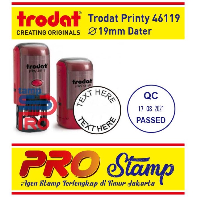 Jual Stempel Otomatis / Self Ink Trodat 46119 Dater / Custom | Shopee Indonesia