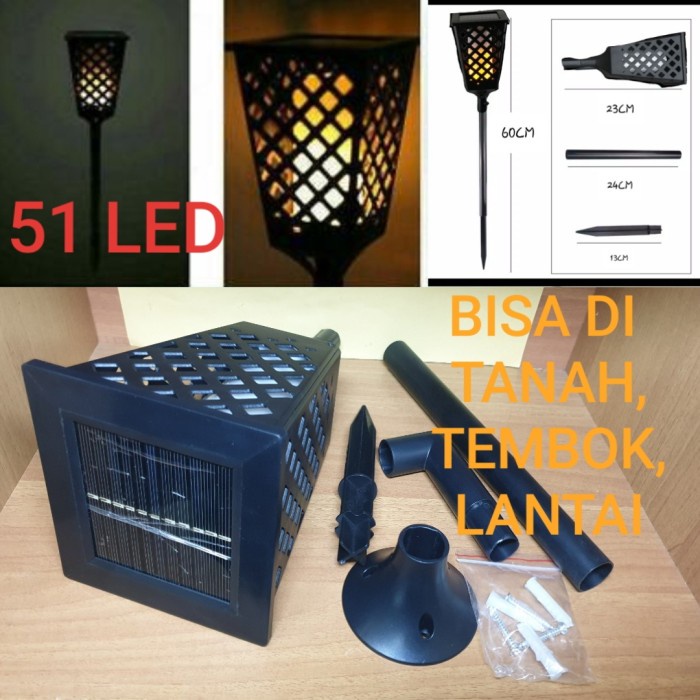 Jual Jual Lampu Obor Api 51 Led Tenaga Surya Otomatis. Untuk Taman ...