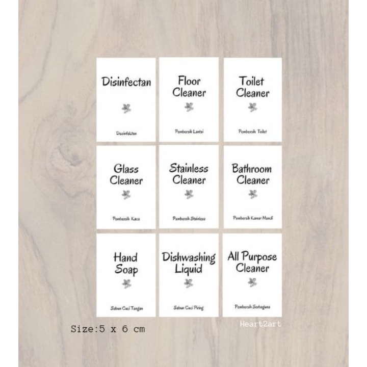 Jual Label Sticker Alat Kebersihan/Cleaning Set Berwarna Putih ...