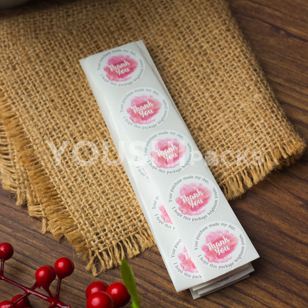 Jual Stiker Thank You/ Sticker Label Kue/ Sticker Amplop/ Sticker ...