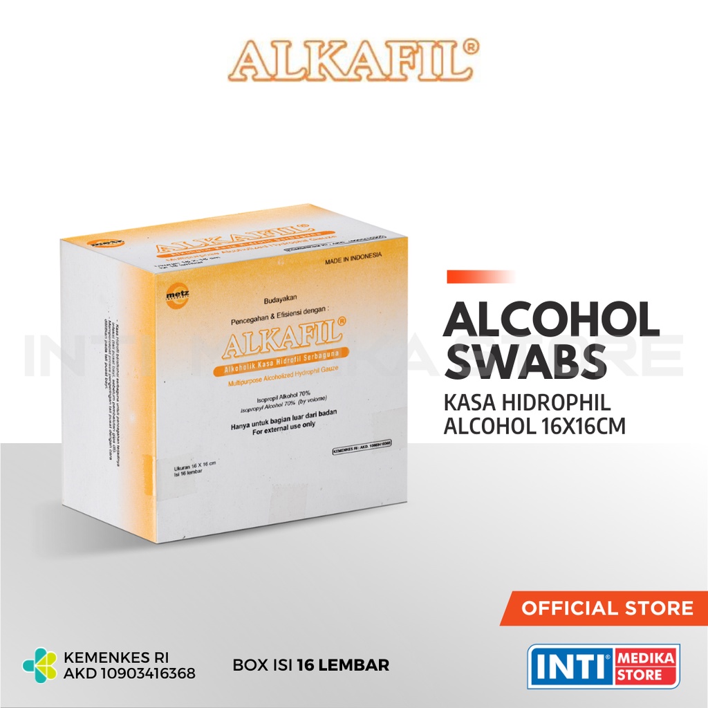 Jual ALKAFIL - Kasa Hidrofil Alkohol 16x16cm Tali Pusar Bayi | Alcohol ...