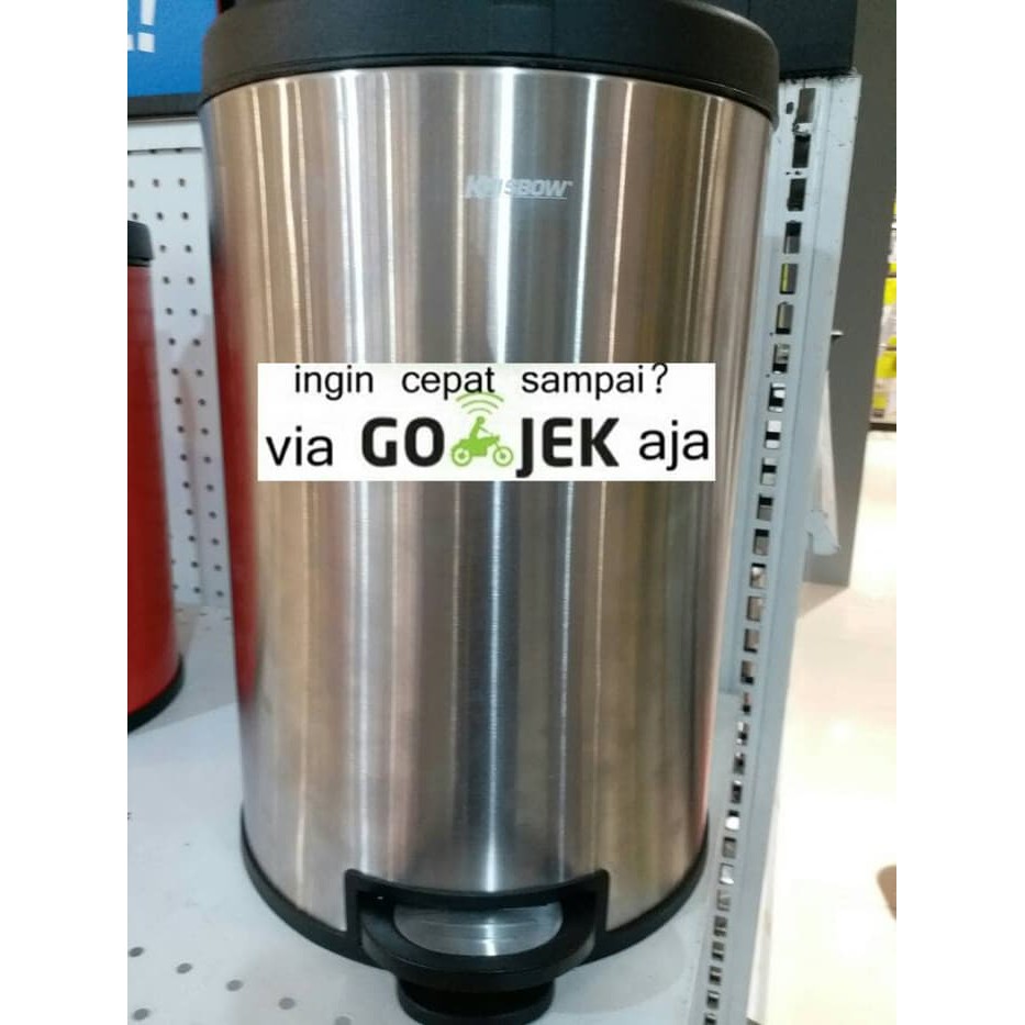Jual Pedal Bin 12 Liter- Tempat sampah injak kaki- Stainless Steel- krisbow | Shopee Indonesia
