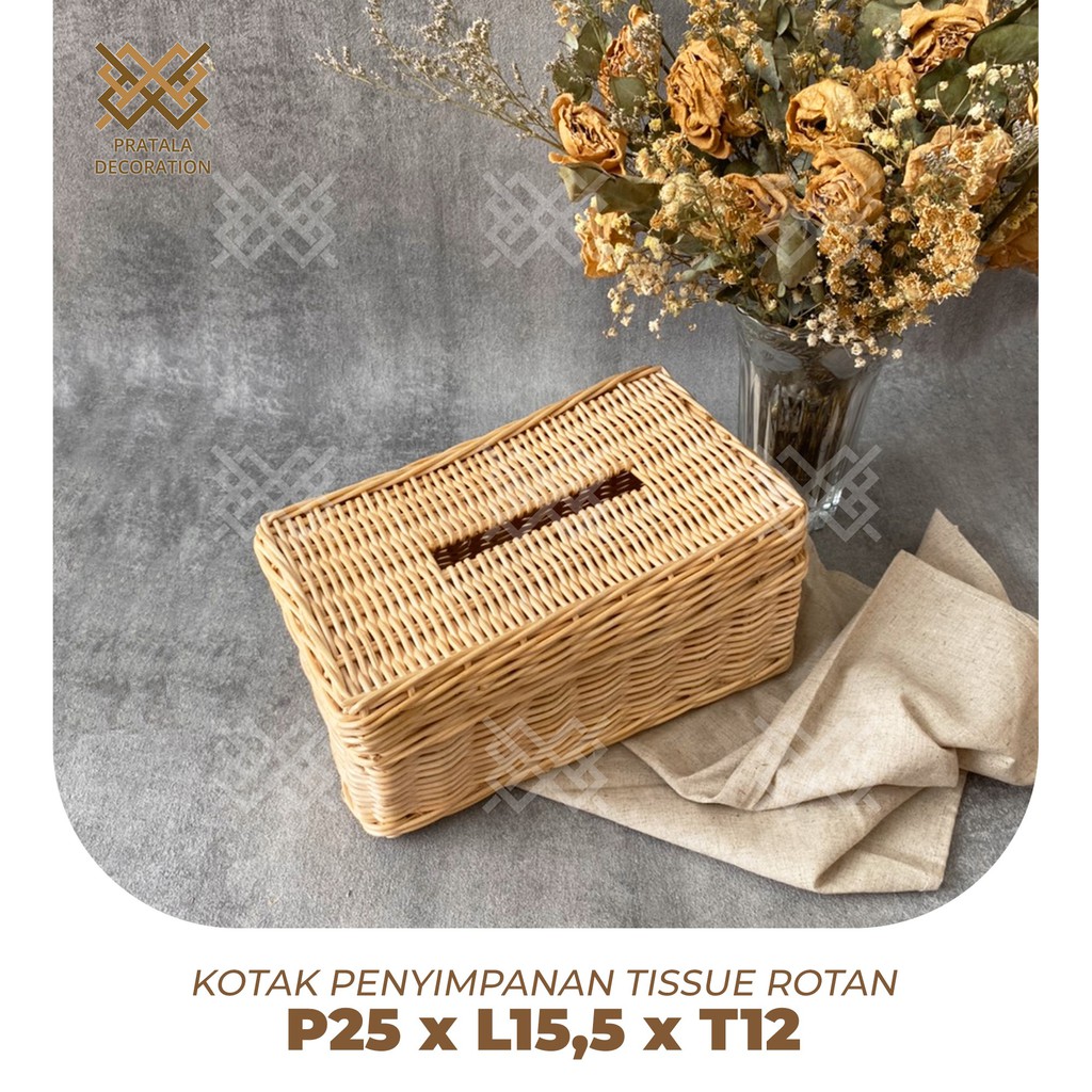 Jual KOTAK TISSUE ROTAN P25 X L15.5 X T12 PRATALA DECORATION | Shopee ...