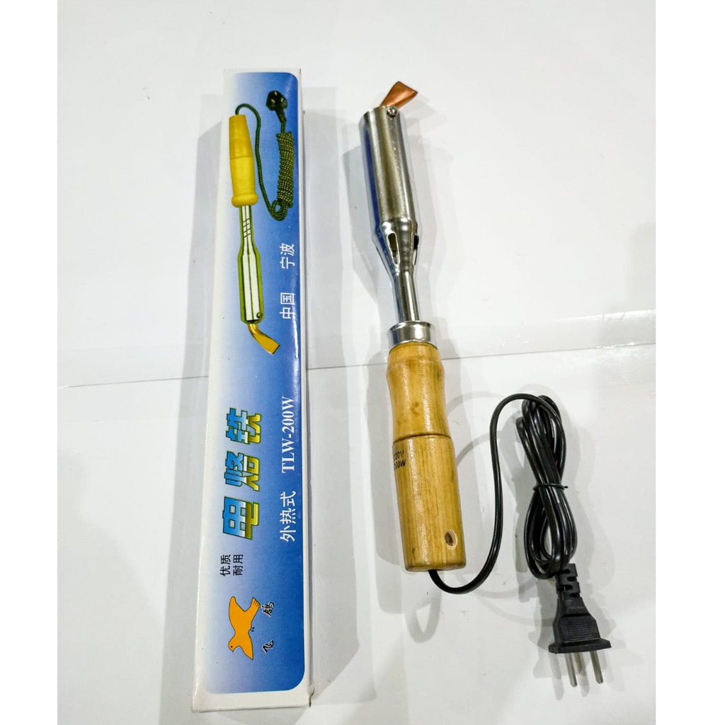Jual Solder Listrik 200W Gagang Kayu 220 Watt Electric Soldering Iron ...