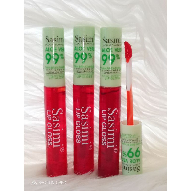 Jual LIPTINT SASIMI ALOEVERA 99%/LIPGLOSS ALOEVERA 99% | Shopee Indonesia
