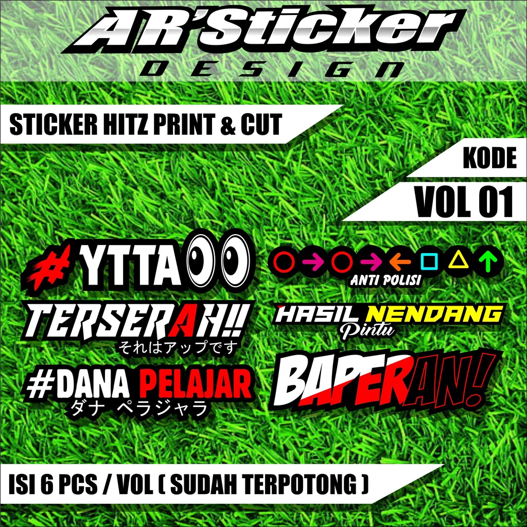 Jual STIKER PACK RACING PRIN CUT VINYL STICKER MOTOR RACING GROSIR 1SET ...