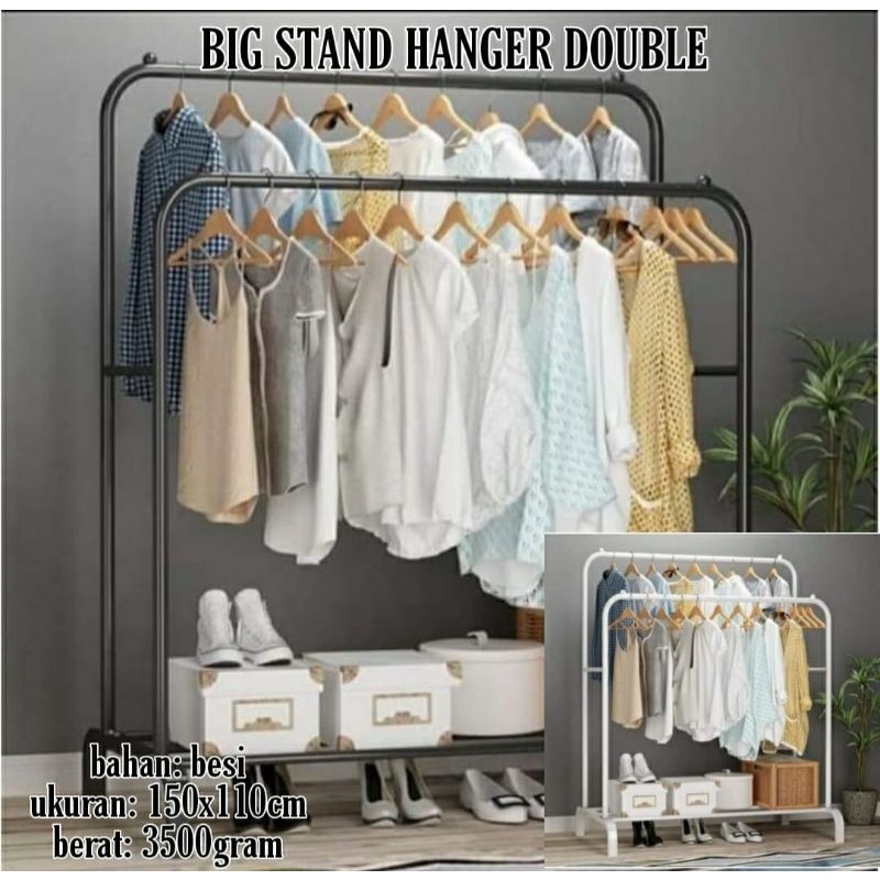 Jual big stand hanger double | Shopee Indonesia