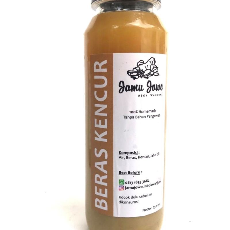 Jual Jamu Beras Kencur Botolan 250 mL (gojek & grab only) | Shopee ...