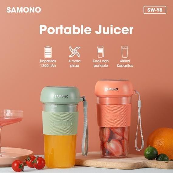 Jual cod blender charger juice cup Blender Portable Mini Juicer 4 Pisau Samono SW-Y8 400ML Hand ...