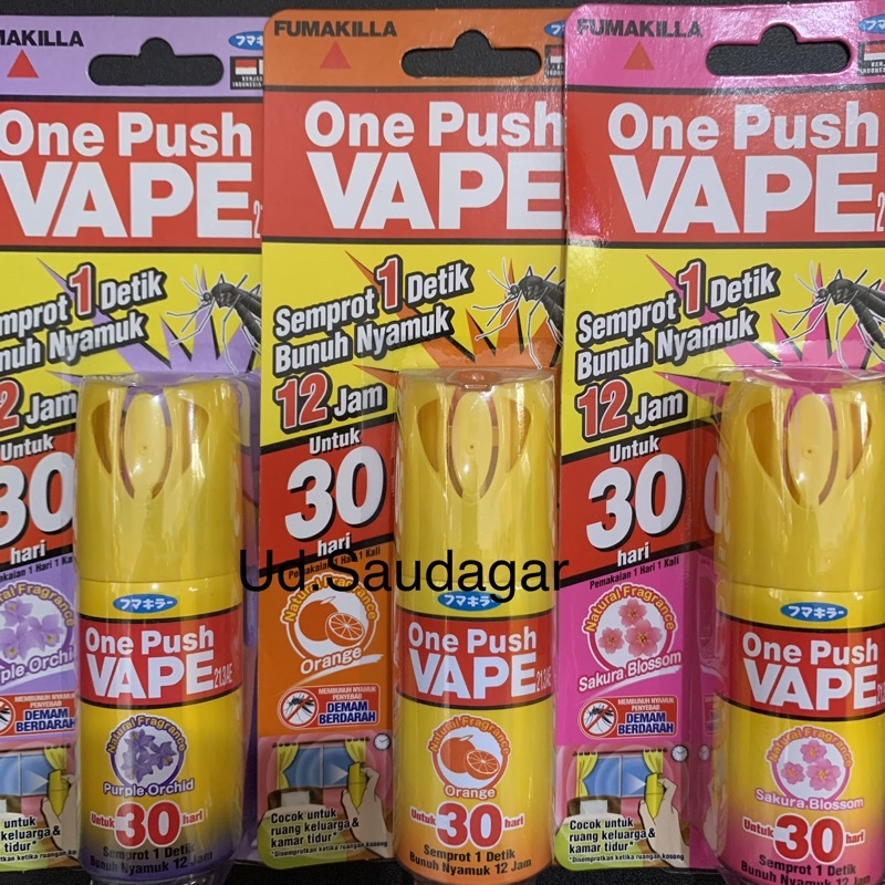 Jual One Push Vape 30 hari Obat Nyamuk Spray | Shopee Indonesia