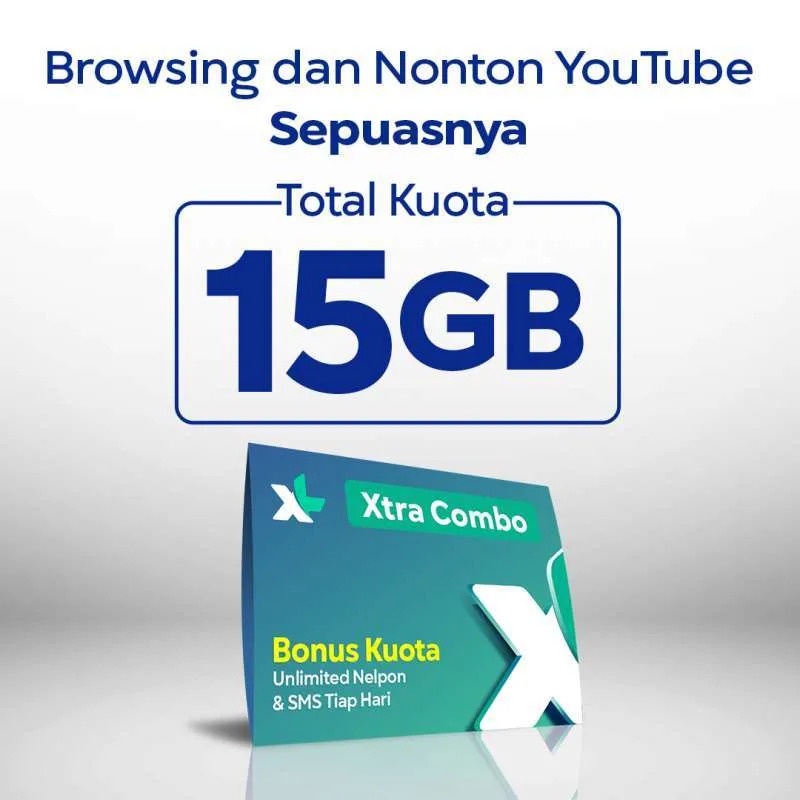 Jual Kartu Perdana XL Paket Xtra Combo Kuota 15GB (5GB + 10GB Youtube) 30 Hari | Shopee Indonesia