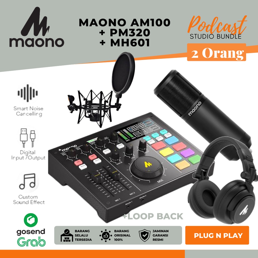 Jual PODCAST 2 ORANG MAONO AM100, PM320, ARM STAND, SHOCK MOUNT DAN ...