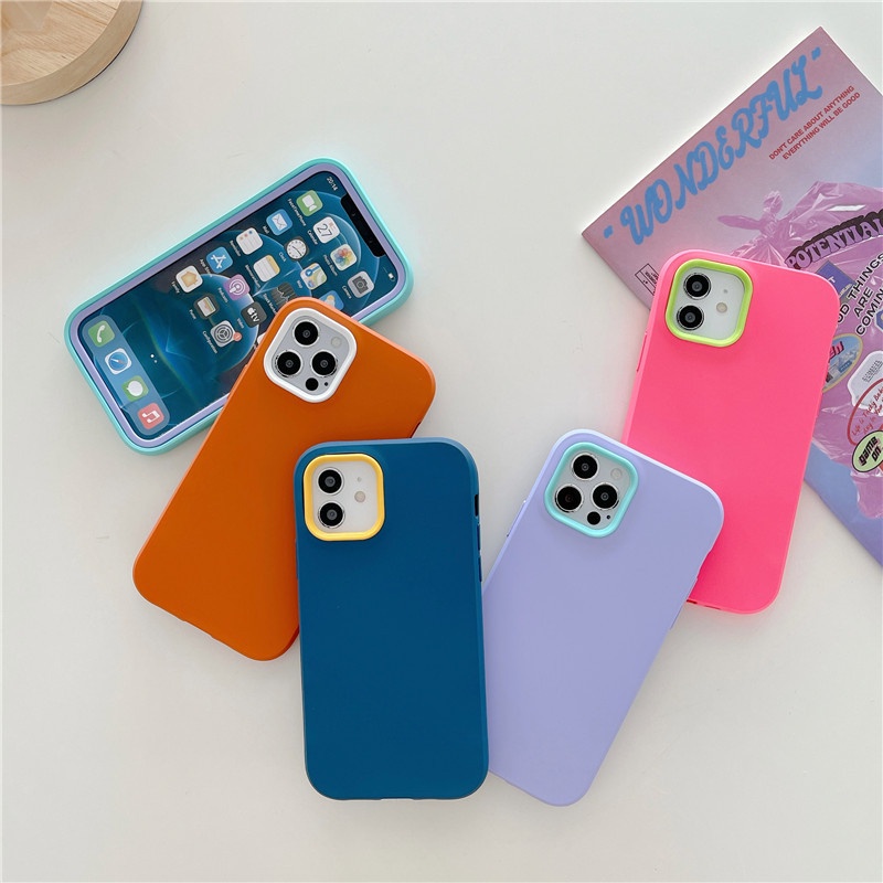 Jual Casing 2 in 1 Dual Color Anti Jatuh Soft Case iPhone 7 8 Plus X XR ...