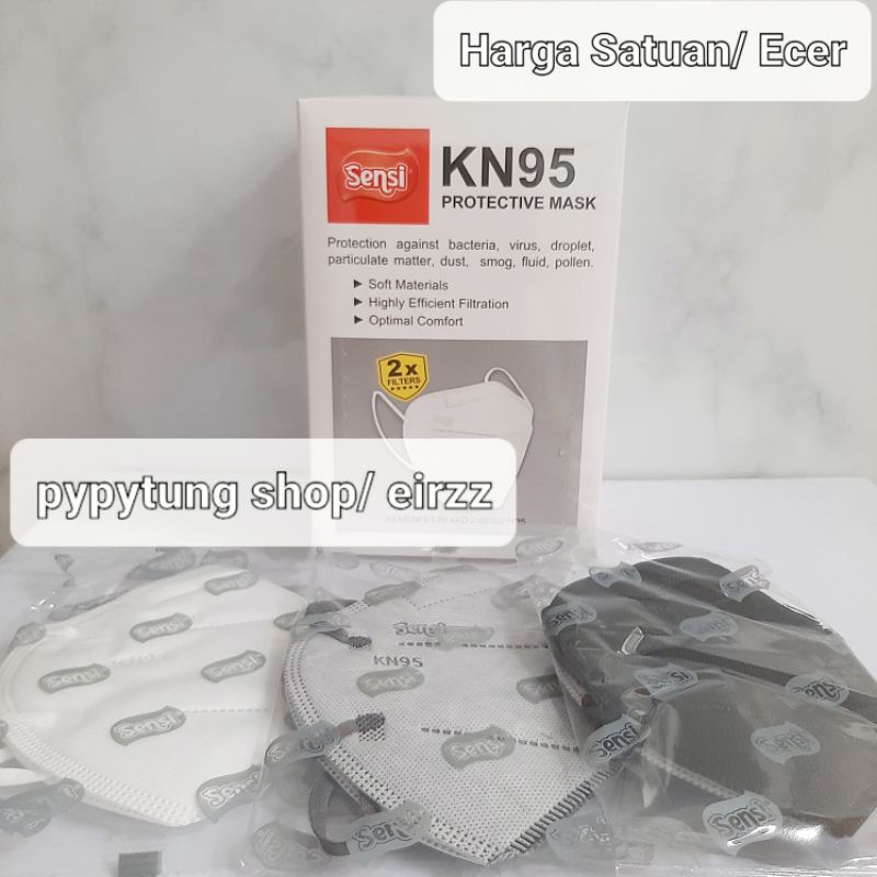 Jual Masker Sensi KN95 Protective Mask Harga Satuan Ecer | Shopee Indonesia