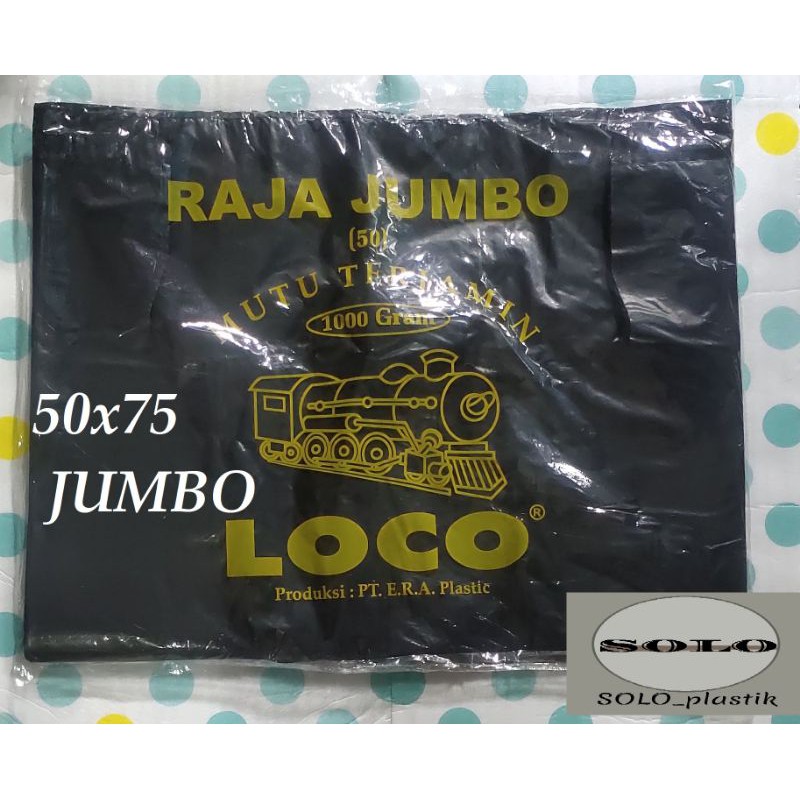 Jual Kantong Plastik kresek Loco Raja Jumbo Tebal Hitam uk 50x75 ...