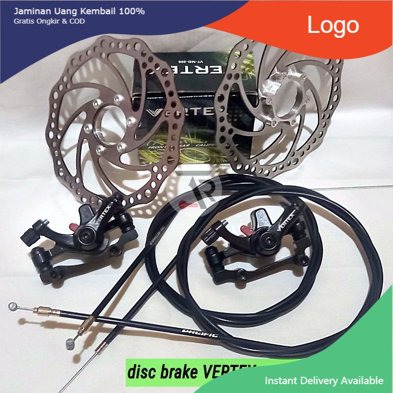 Jual disc brake / rem cakram sepeda untuk hub drat set lengkap depan ...