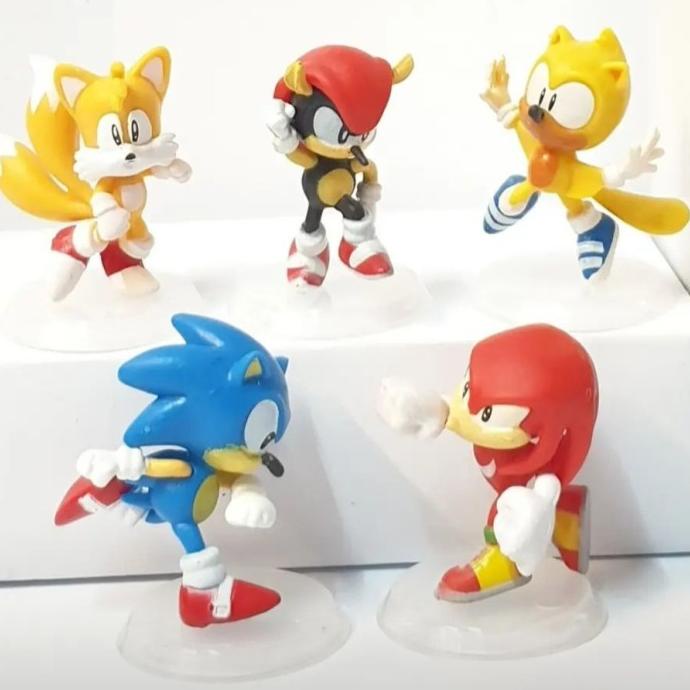 Jual Figure Super Sonic The Hedgehog set isi 6 Mainan Miniatur hiasan ...
