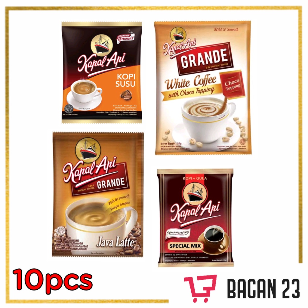 Jual Kopi Kapal Api (10pcs x 25gr) (Kopi susu, Special Mix, Grande Java ...