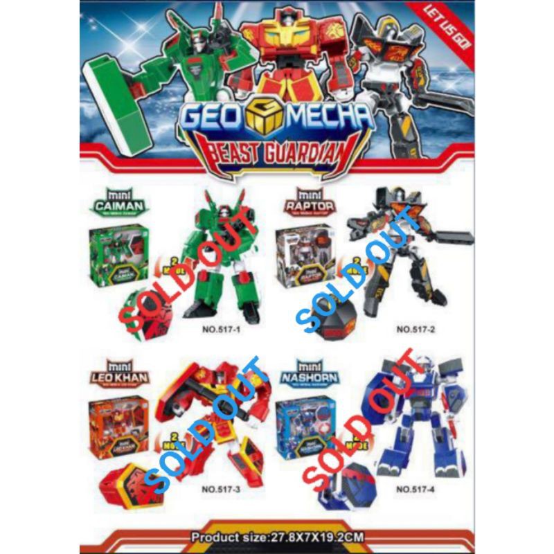 Jual Mainan Anak Robot Figur : Geo Mecha - Beast Guardian 517 (Raptor ...
