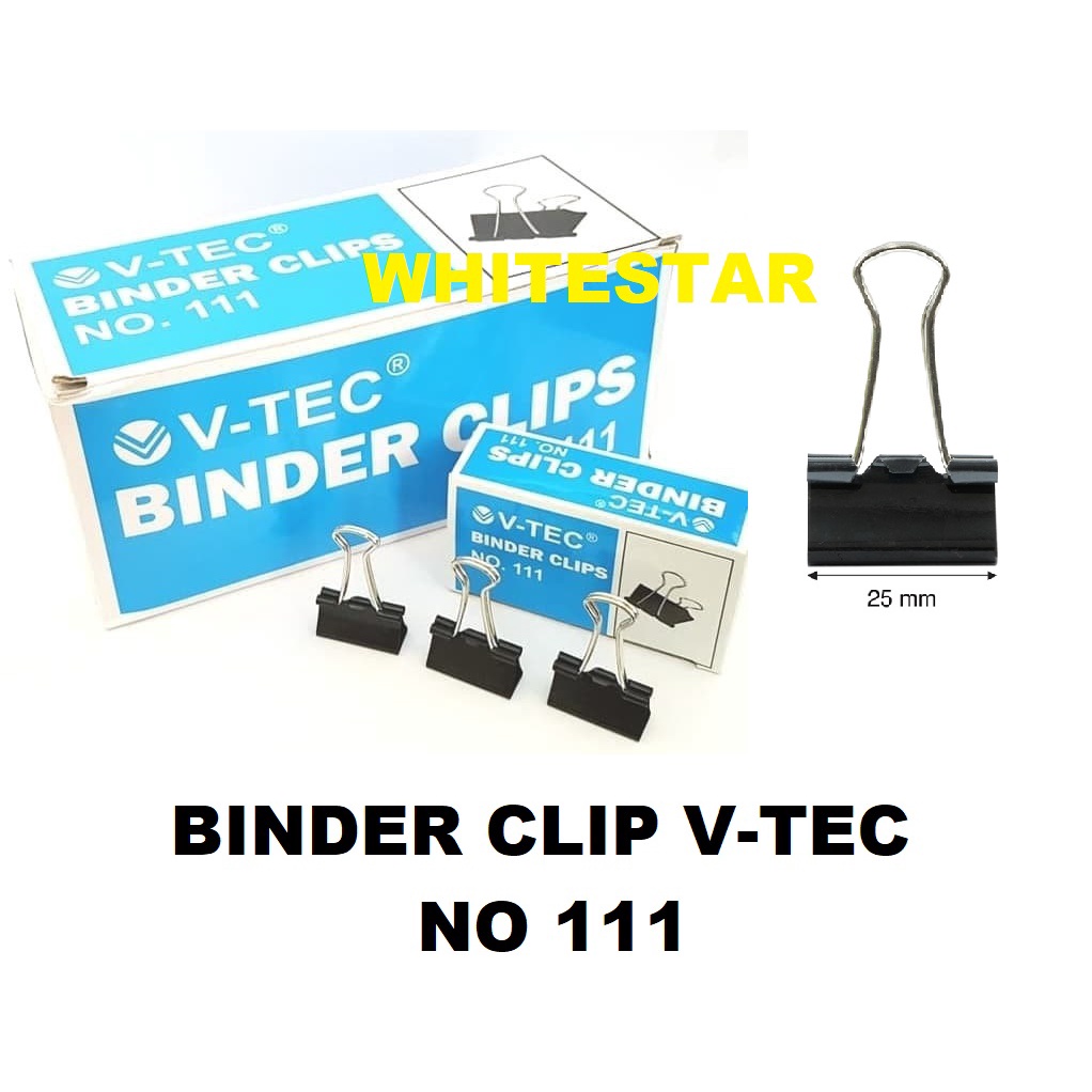 Jual binder clip no 111 / paper clip / klip kertas - v-tec | Shopee ...