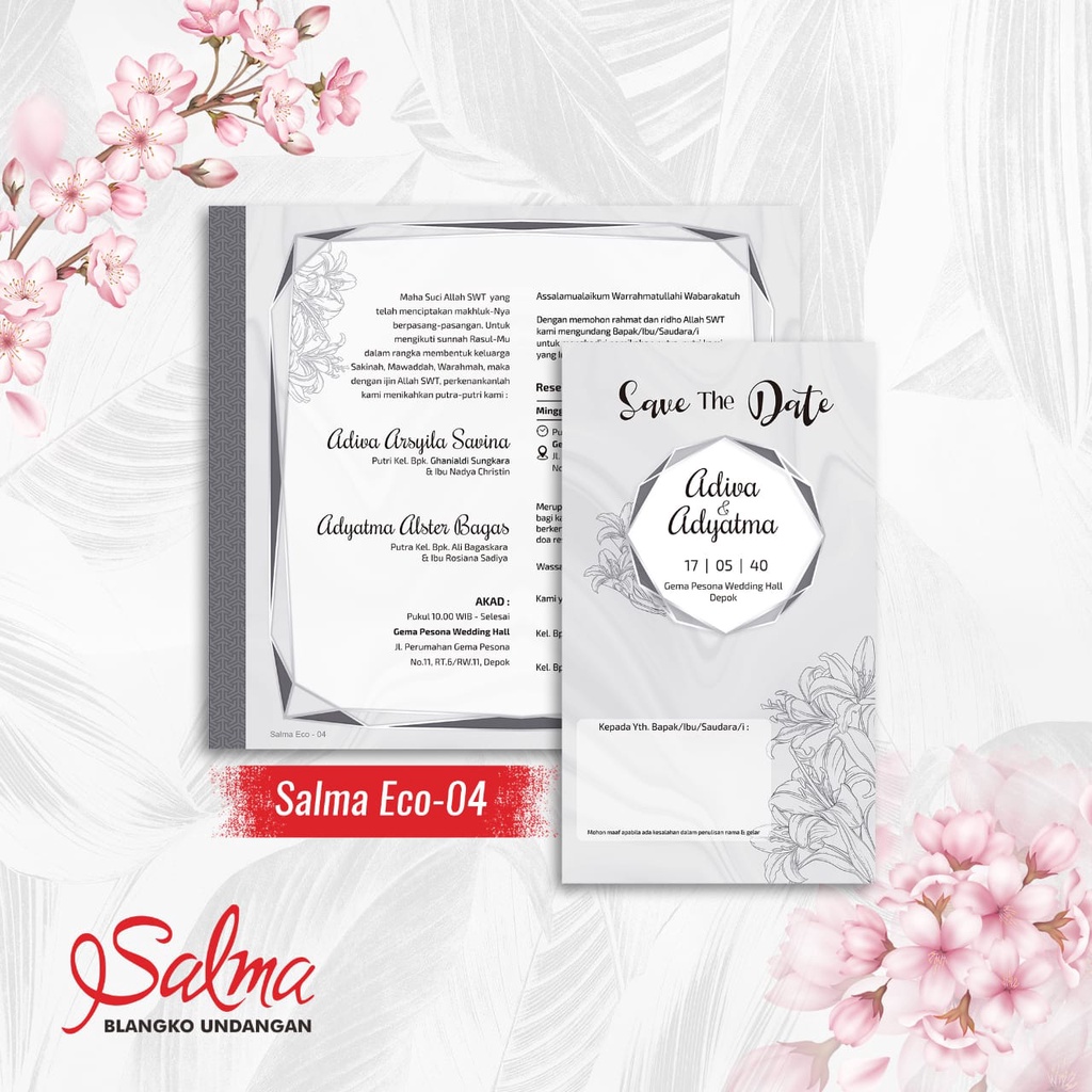 Jual Blangko Undangan Terbaru Seri salma Eco 4 ( Abu-Abu ) | Shopee ...