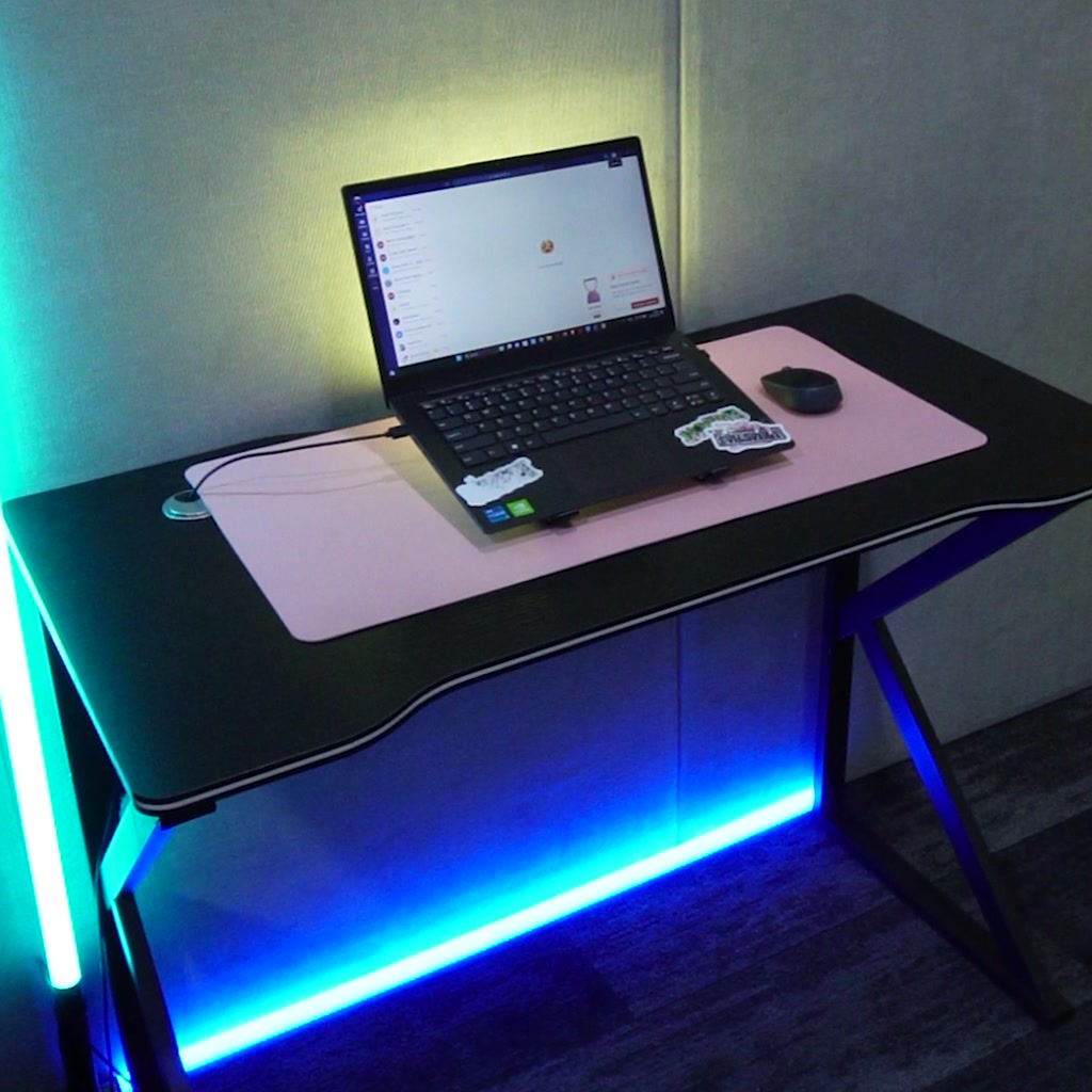 Jual Deli Meja Gaming / Meja Komputer / Gaming Table Hitam Box Kabel ...