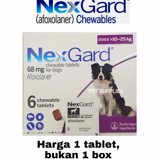Jual NEXGARD obat kutu/demodex untuk anjing dengan berat badan 10-25 kg | Shopee Indonesia