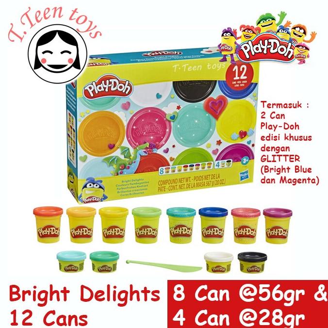 Jual Playdoh bright delights 12 pack colours / play doh original ...