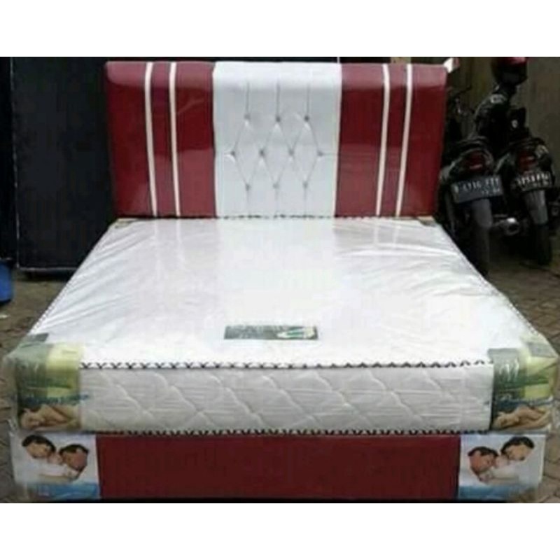 Jual (Gratis Ongkir) Divan + Sandaran Ranjang Dipan Spring Bed Kasur Uk ...