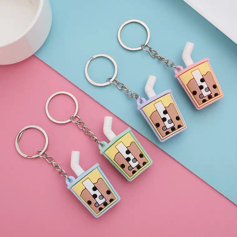 Jual GANTUNGAN KUNCI BOBA MILK TEA BUBBLE TEA KEY CHAIN KEY RING GANCI ...