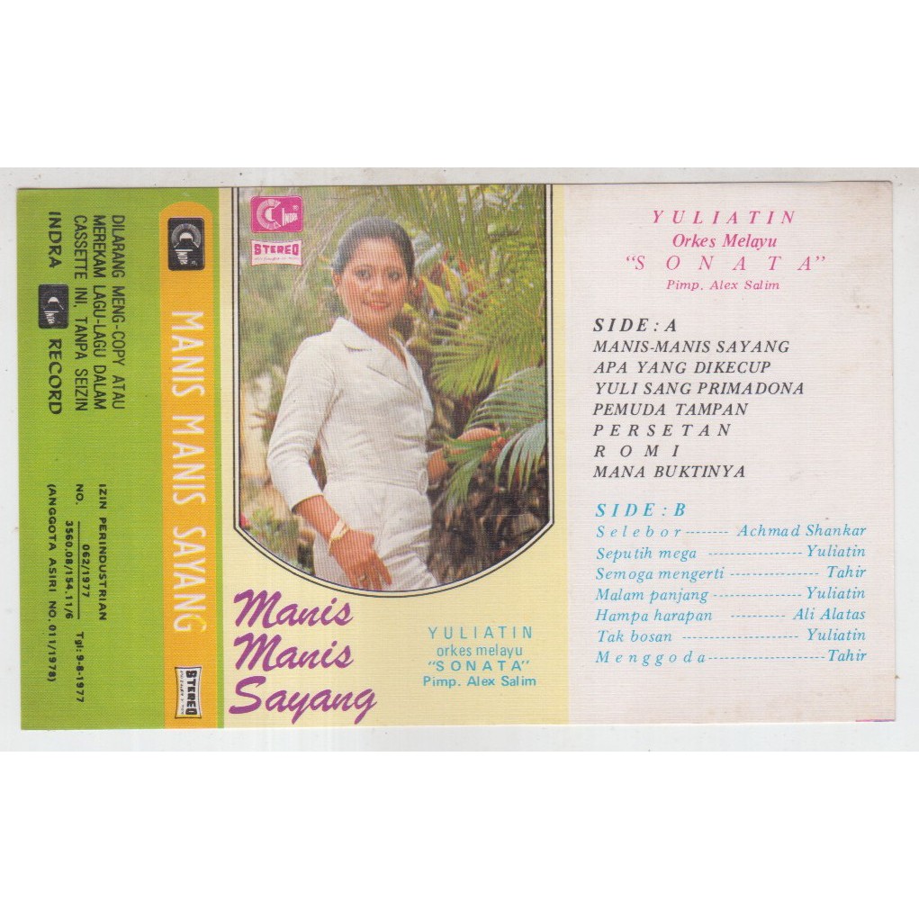 Jual COVER SAMPUL KASET YULIATIN - MANIS MANIS SAYANG | Shopee Indonesia
