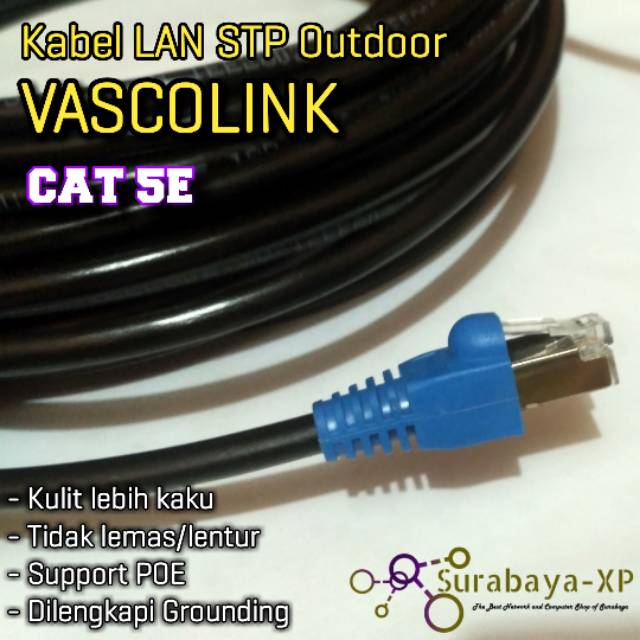 Jual Kabel LAN UTP STP CAT5E 1 M 1 Meter 1M 1Meter Vascolink Outdoor ...