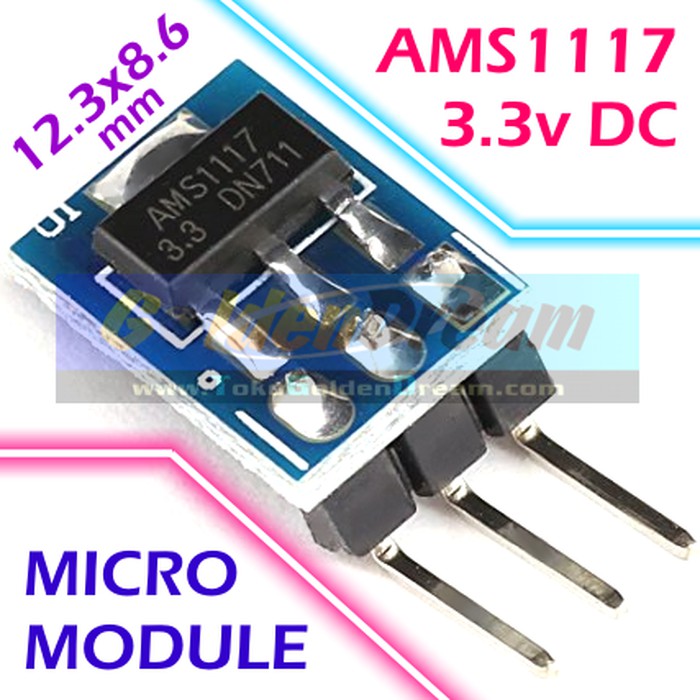 Jual Micro Modul AMS1117 3.3v DC LDO 3v3 Buck Regulator Step Down Power ...