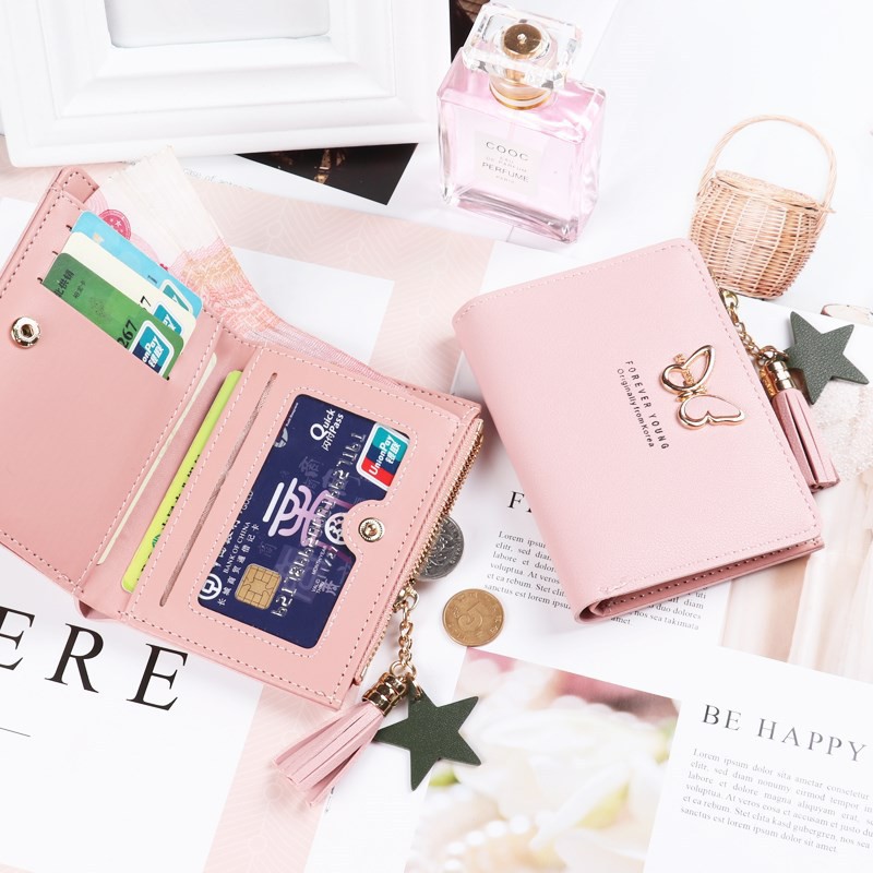 Jual Dompet Lipat Wanita Kartu/Koin/Uang Kertas Dompet Wanita Fashion Motif Kupu-Kupu ...