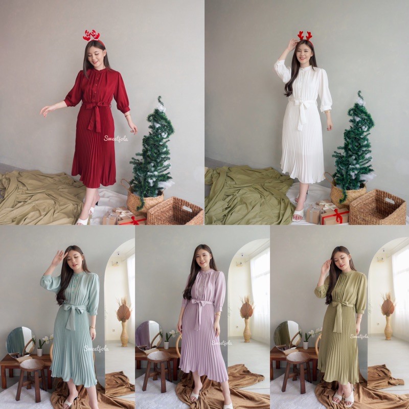 Jual Sweetjola Dalmi Dress Red / Dress Imlek | Shopee Indonesia