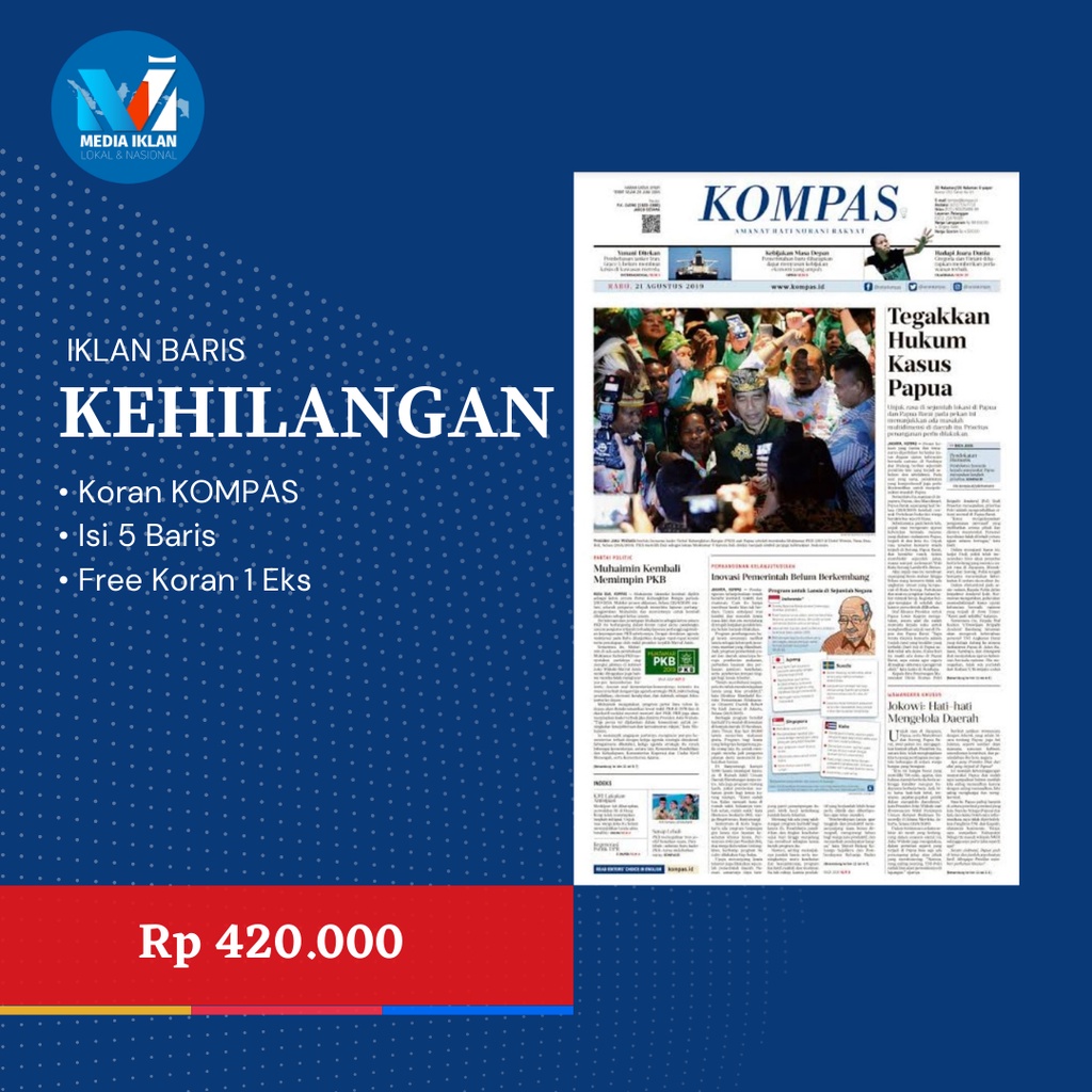 Jual IKLAN KORAN KEHILANGAN MEDIA CETAK KOMPAS | Shopee Indonesia