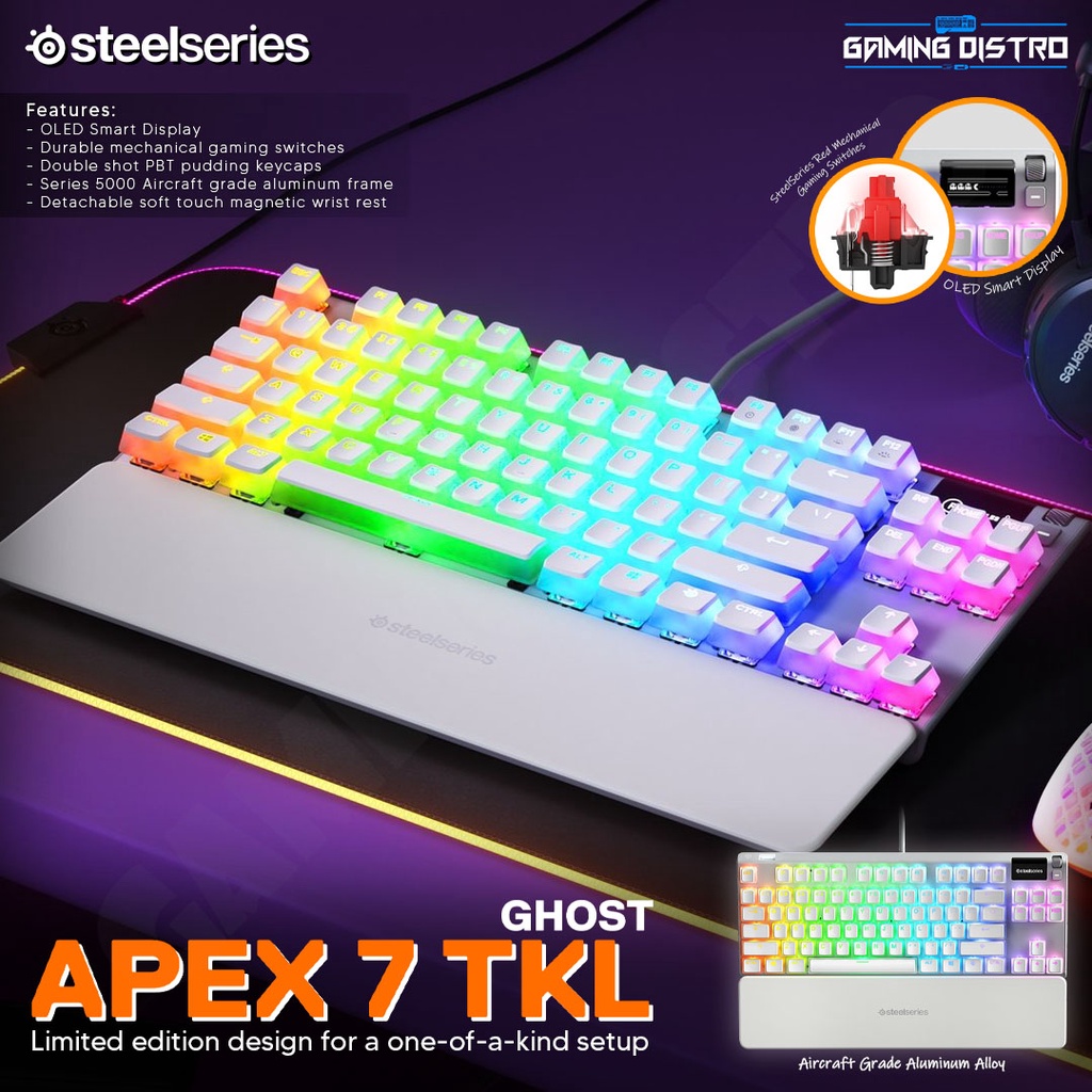 Jual Steelseries Apex 7 TKL RGB Ghost Edition Mechanical Keyboard ...