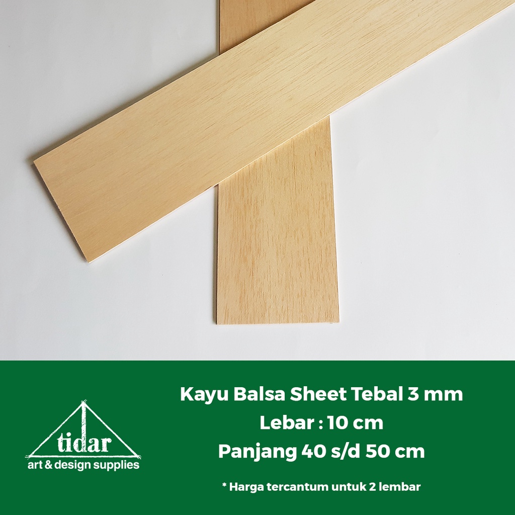 Jual Kayu Balsa Sheet Tebal 3 mm Lebar 10 cm - Balsa Lembaran - Papan ...