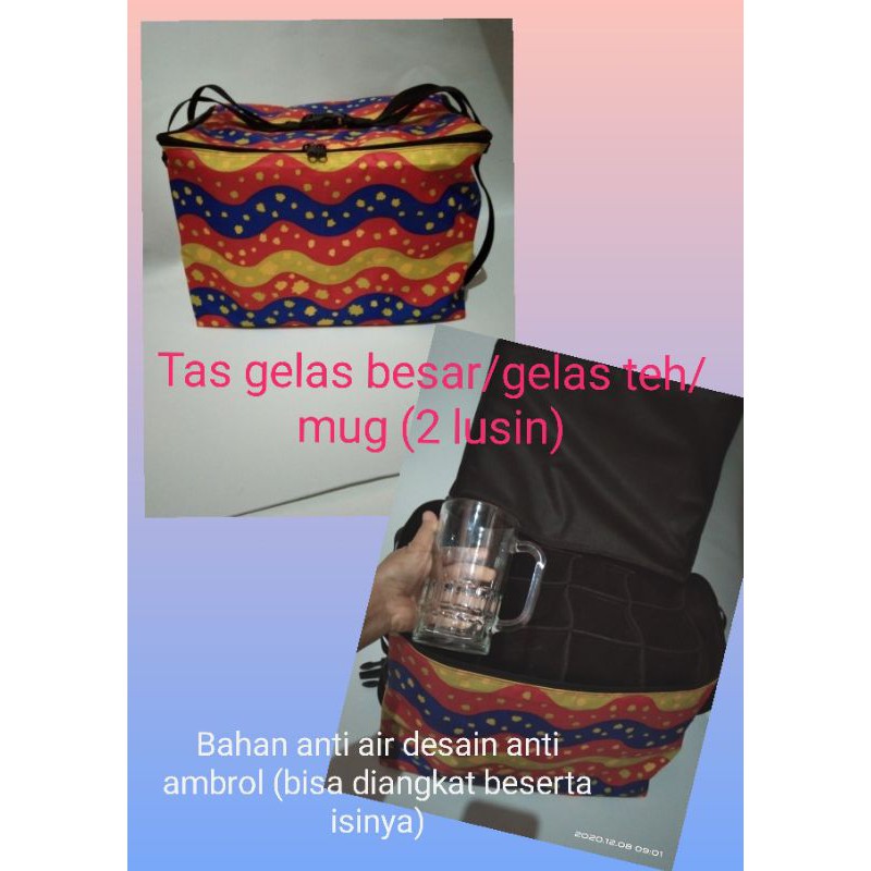 Jual Tas gelas besar/gelas teh/mug custom (Anti air-Anti ambrol ...