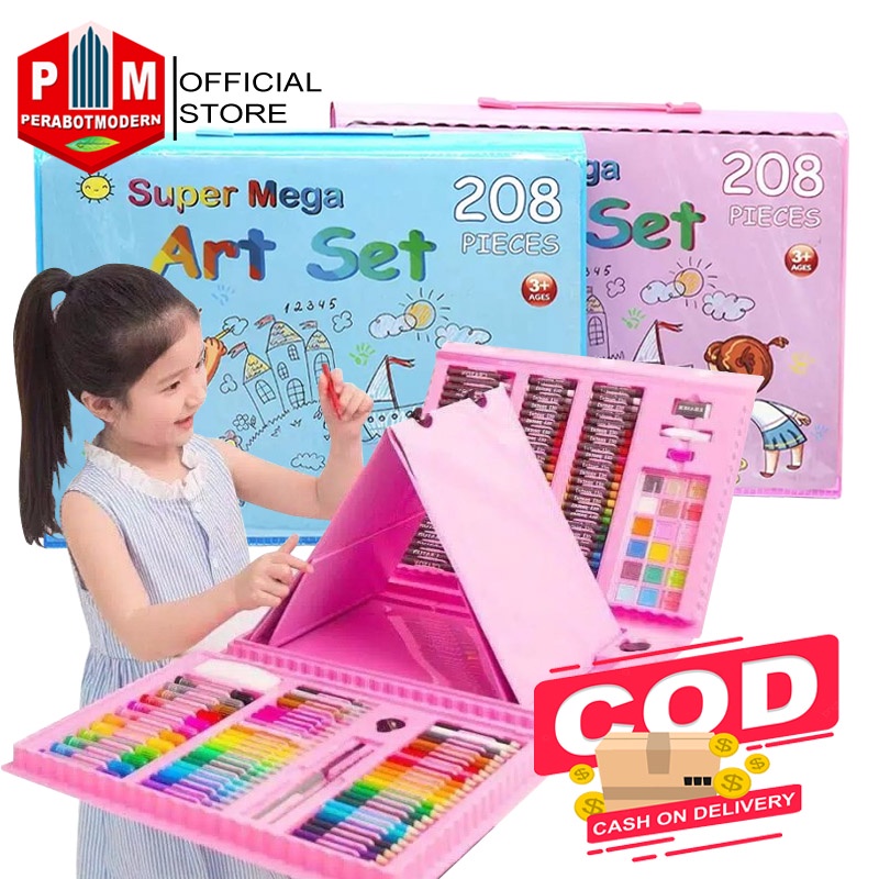 Jual Alat Lukis Set Super Mega Art 208 PCS Crayon Oil Paste Pensil ...