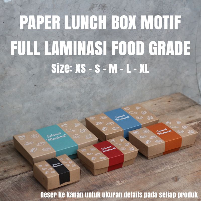 Jual PAPER LUNCH BOX MOTIF FULL LAMINASI FOOD GRADE | Shopee Indonesia