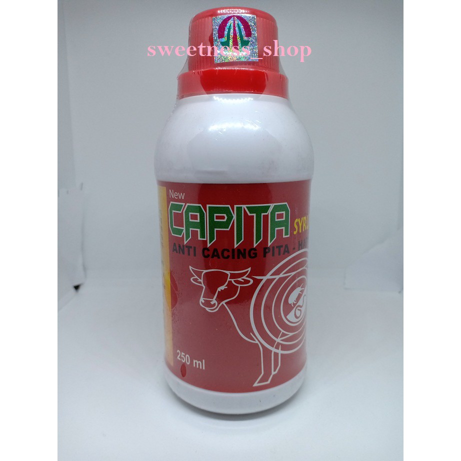 Jual Obat Anti Cacing Pita dan Cacing Hati | NEW CAPITA SYRUP 250ml | Shopee Indonesia